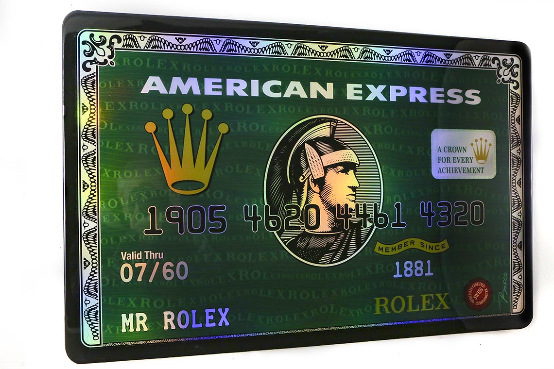 Pop Art Painting | 36" AMEX Art Famous Rolex Wave Green | American ...